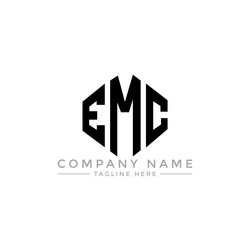 Emc letter logo design in six style polygon Vector Image