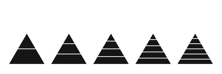 Levels of triangular pyramid triangle Royalty Free Vector