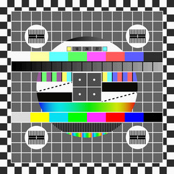 Tv signal test screen table television broadcast Vector Image