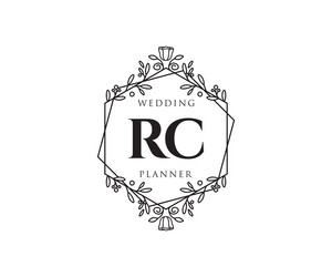 Rc initials letter wedding monogram logos Vector Image