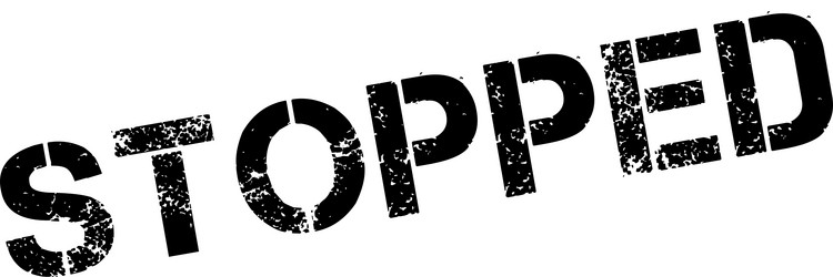 Stopped black rubber stamp on white Royalty Free Vector