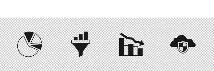 Set calculator financial growth decrease pie Vector Image