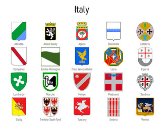 All flags italy regions Royalty Free Vector Image