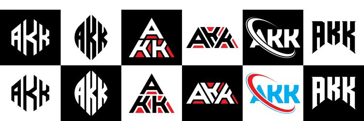 Akk logo letter letter logo design Royalty Free Vector Image