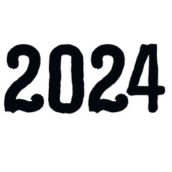 2024 year handwriting font white background Vector Image