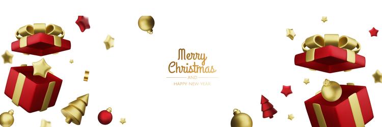 Christmas open gift box template christmas design Vector Image