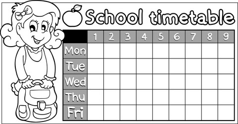 School timetable thematic image 8 Royalty Free Vector Image