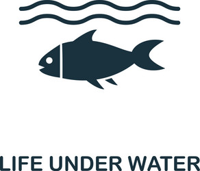 Life under water outline icon thin line style Vector Image