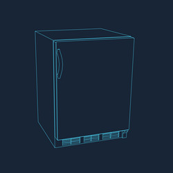 Chest freezer outline Royalty Free Vector Image