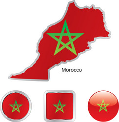 Cartoon morocco map icon in comic style Royalty Free Vector