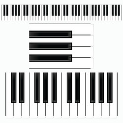 Piano keys and notes Royalty Free Vector Image