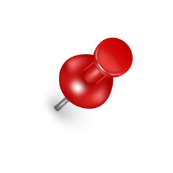 Red office pin realistic drawing Royalty Free Vector Image