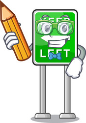 Geek keep left cartoon isolated mascot Royalty Free Vector