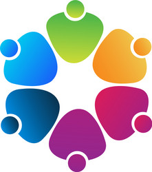 Teamwork heart friends icon Royalty Free Vector Image