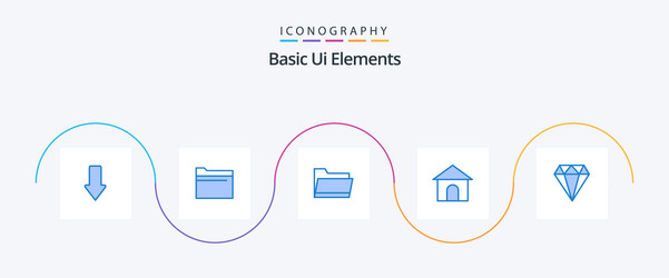 Basic ui elements 25 line icon pack including Vector Image