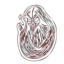Grim reaper halloween outline sketch red Vector Image