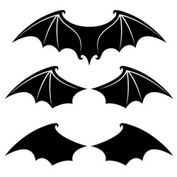 Set bat wings in color flat style Royalty Free Vector Image