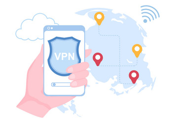 Vpn or virtual private network service cartoon Vector Image
