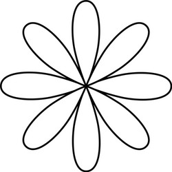 Silhouette flower with oval shaped petals Vector Image