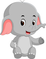 Cute little elephant cartoon sitting Royalty Free Vector