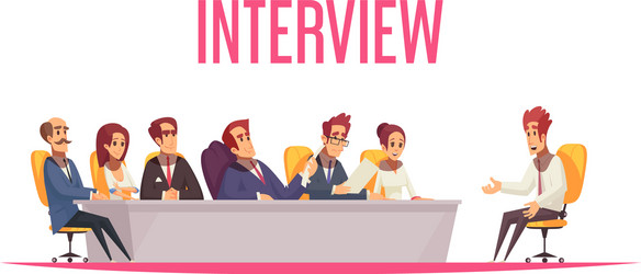 Job interview set of about dialogue Royalty Free Vector