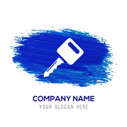 Key icon - blue watercolor background Royalty Free Vector