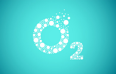 Oxygen o2 bubble logo design on white background Vector Image
