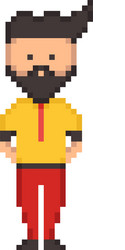 Pixel Character Beard Vector Images (over 170)