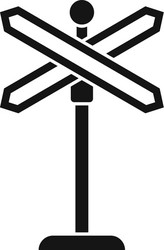 Old railroad bridge icon simple style Royalty Free Vector