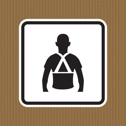 Wear back support symbol sign isolate on white Vector Image