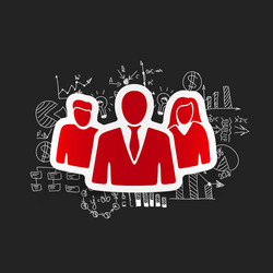 Drawing business formulas people Royalty Free Vector Image