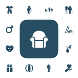 Set of 13 editable kin icons includes symbols Vector Image