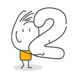 Stick figures numbers hand drawn doodle line art Vector Image