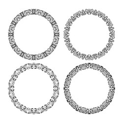 Filigree round frame calligraphic circle lace Vector Image