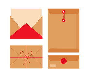 Set of travel post stamp famous landmark mail Vector Image