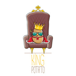Funny cartoon cool cute brown smiling king Vector Image