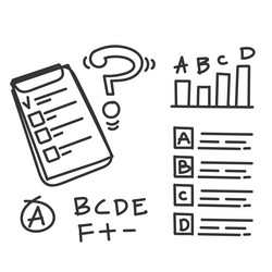 Hand drawn doodle test quiz score icon related Vector Image