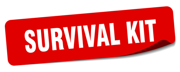 Survival kit sticker survival kit label Royalty Free Vector