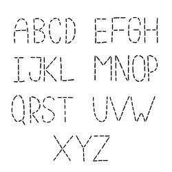 Dotted dash black english latin abc alphabet font Vector Image