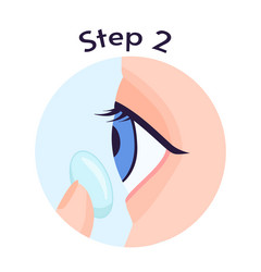 How to properly insert lens infographic Royalty Free Vector