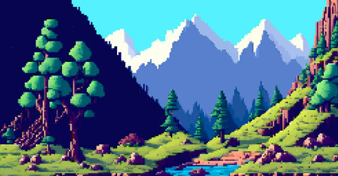 Pixel art 8-bit background in purple color Vector Image