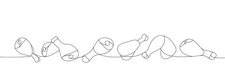 Different parts of chicken one line continuous Vector Image Different parts of chicken one line continuous Vector Image