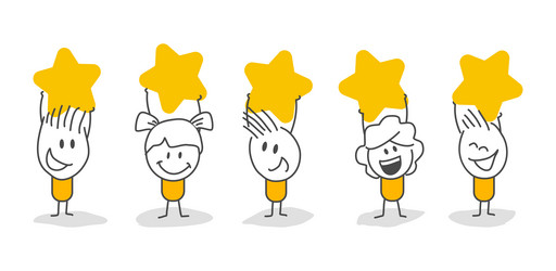 Stick figures welcome Royalty Free Vector Image