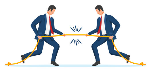 Businessman pull of rope Royalty Free Vector Image