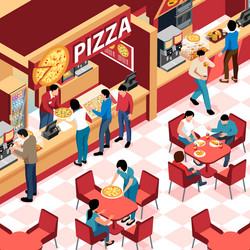 Food court isometric set Royalty Free Vector Image