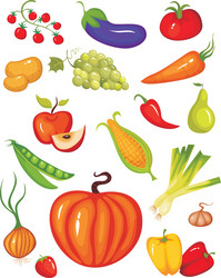 Set with cute vegetables Royalty Free Vector Image