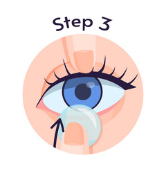 How to properly insert lens infographic Royalty Free Vector