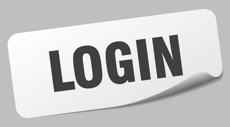 Login sticker label Royalty Free Vector Image - VectorStock