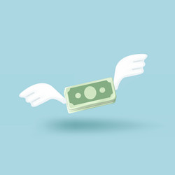 Money with wings 3d cash Royalty Free Vector Image