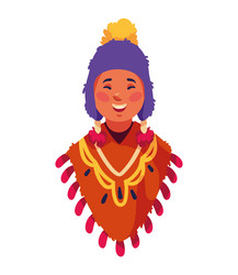 Peru culture knitted chullo Royalty Free Vector Image